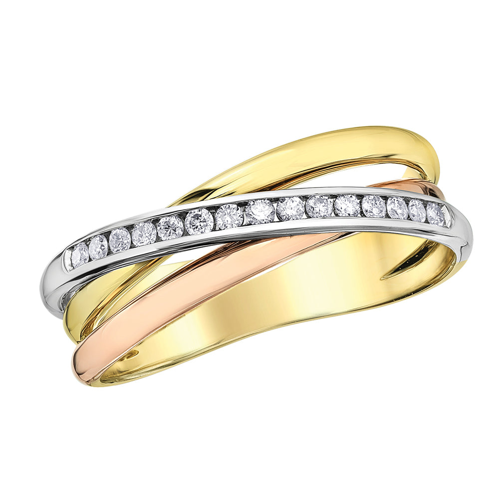 Tri Tone Diamond Ring – Poags Jewellers